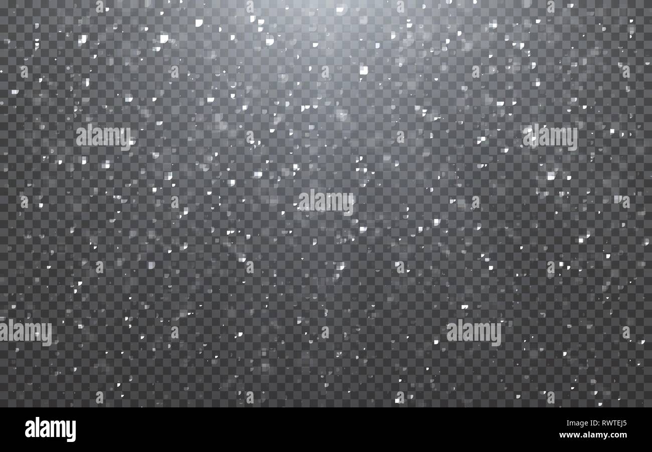 La neige de Noël. La chute des flocons de neige sur fond bleu. Chutes ...