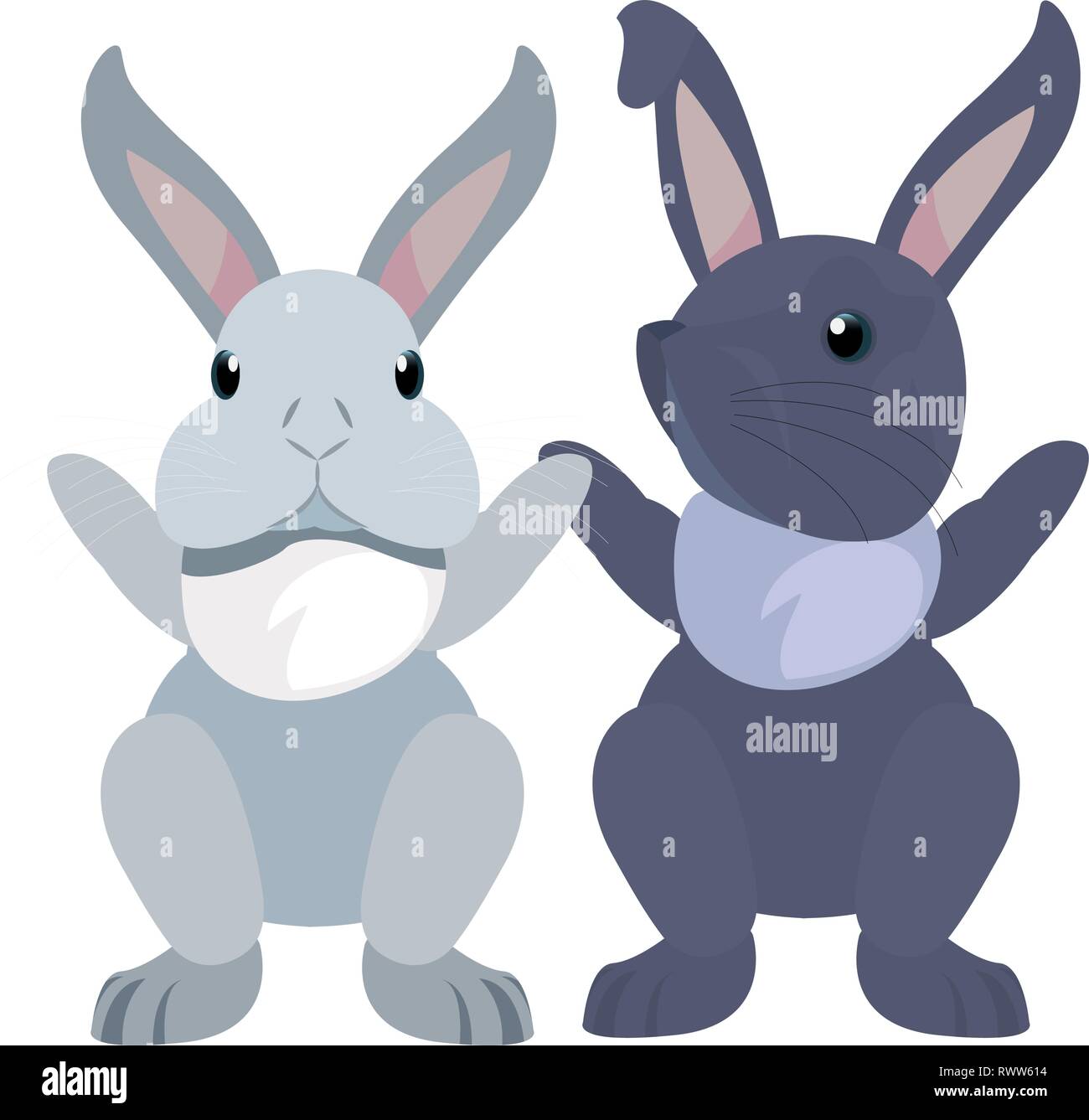 Les lapins cute cartoon sur fond blanc vector illustration Image ...