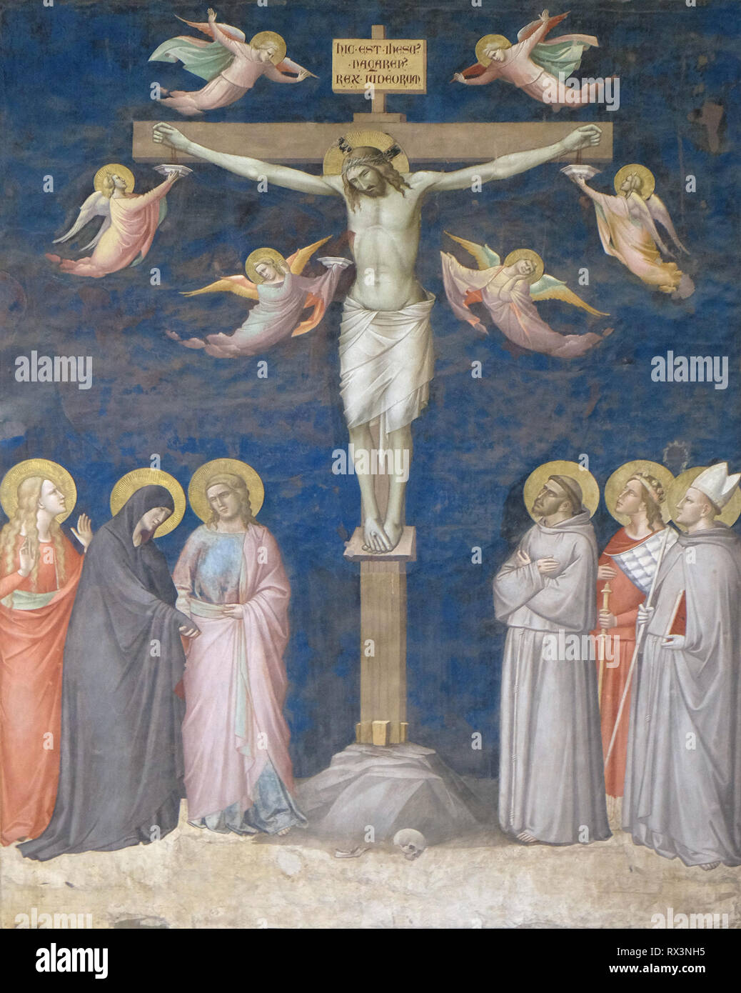 Crucifixion, fresque de Taddeo Gaddi, sacristie de la Basilique Santa ...