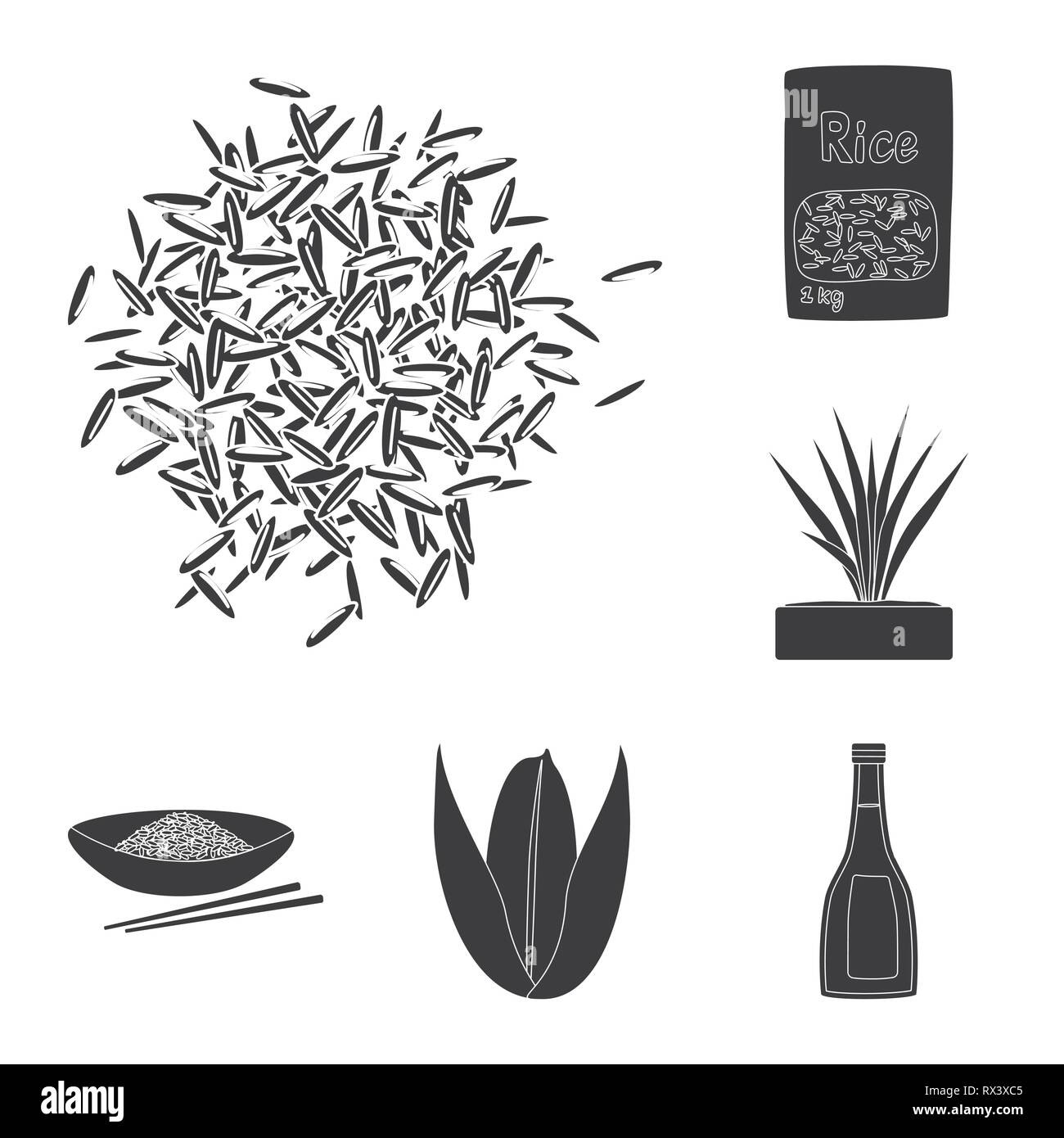 ,Grain,paquet,plaque,de la panicule de riz,sauce soja,céréales,Non ...