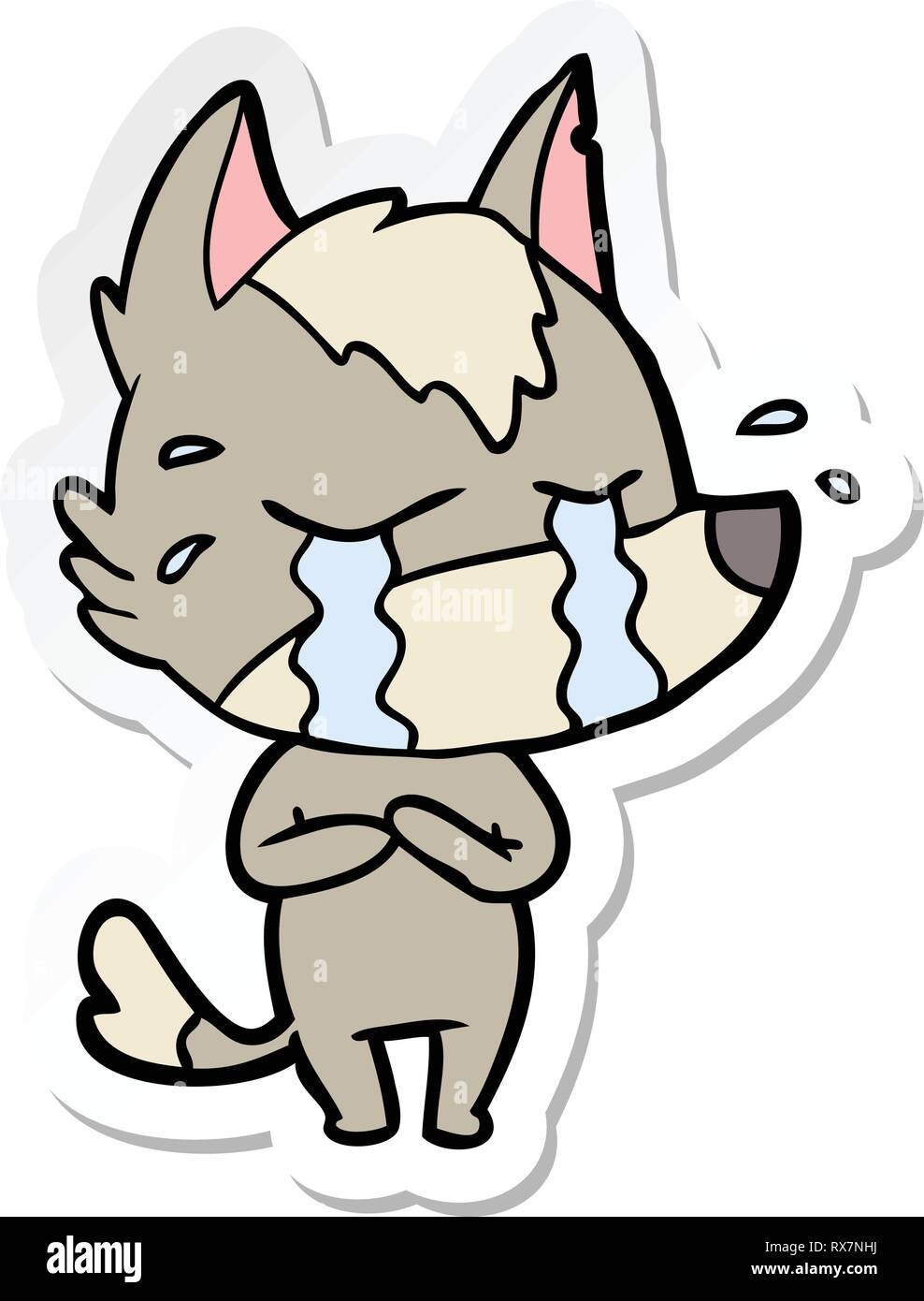 Loup triste Banque d'images vectorielles - Alamy