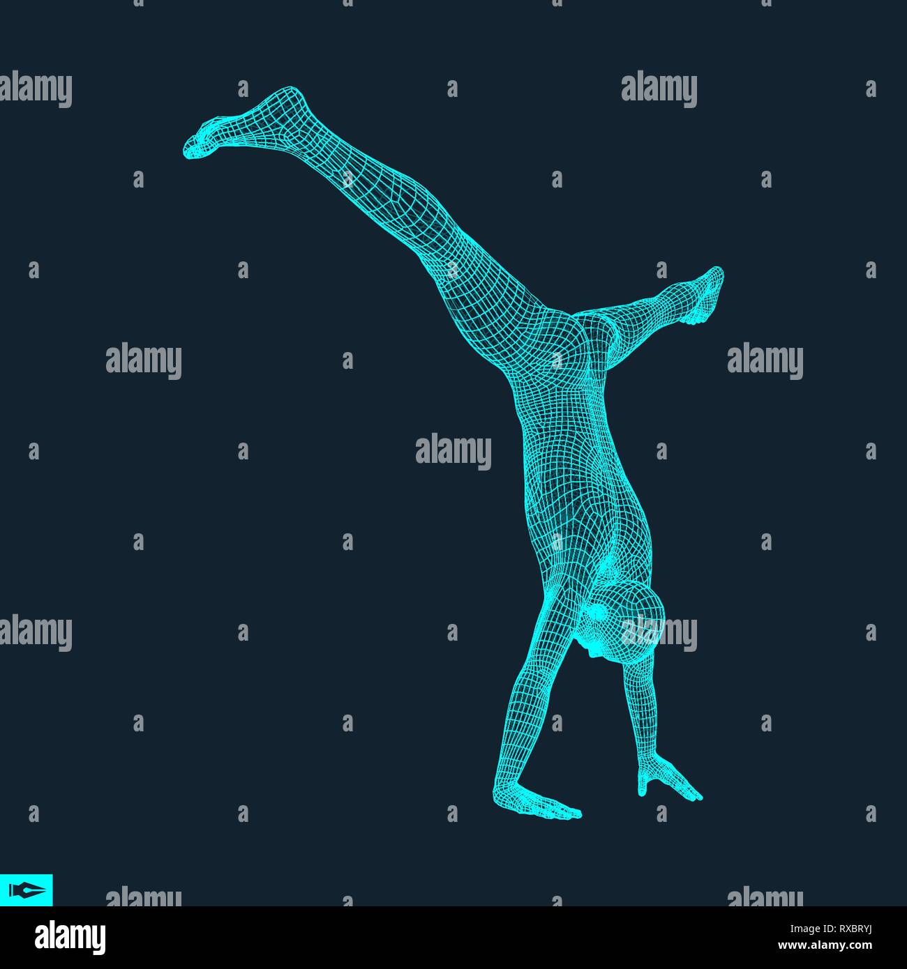 Gymnast handstand Banque d'images vectorielles - Alamy