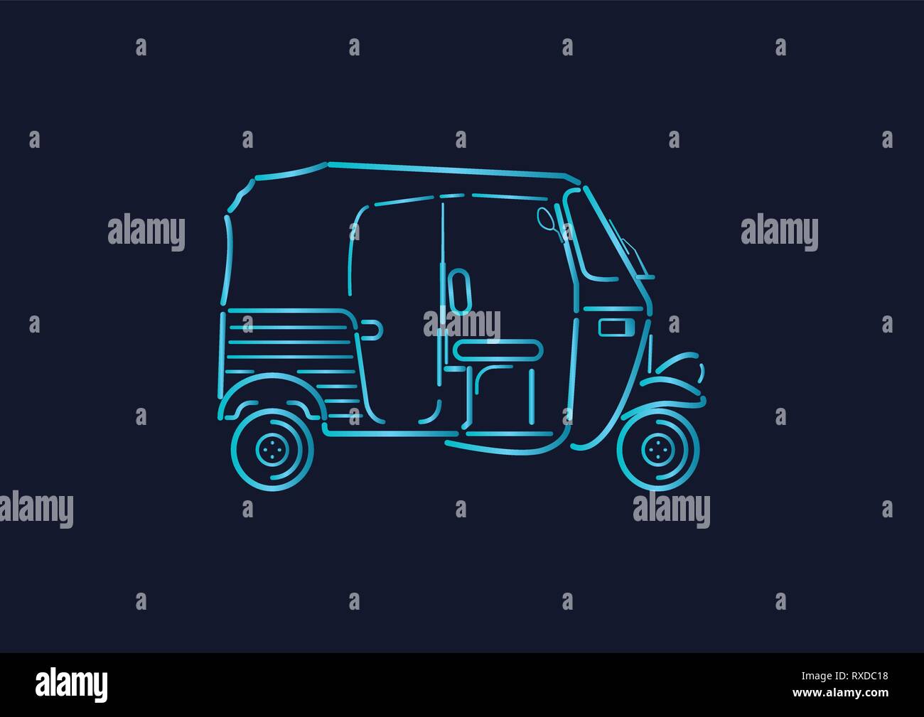 Pousse pousse auto tricycle Banque d'images vectorielles - Alamy