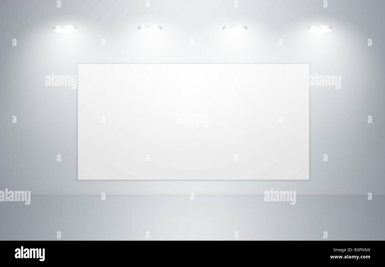 Studio vide intérieur. Mur Blanc et le plancher arrière-plan. Atelier ...