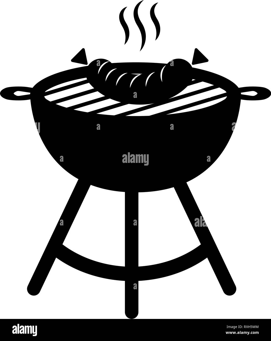 Barbecue isolé avec une icône de saucisse Image Vectorielle Stock - Alamy