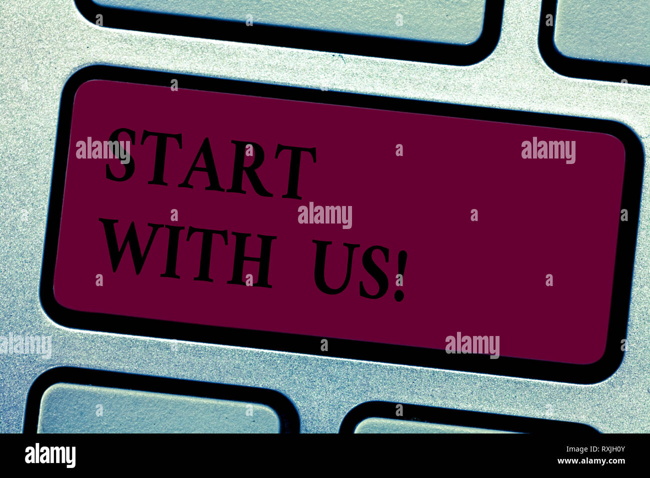 Écrit remarque showingStart avec nous. Photo d'affaires mettant en ...