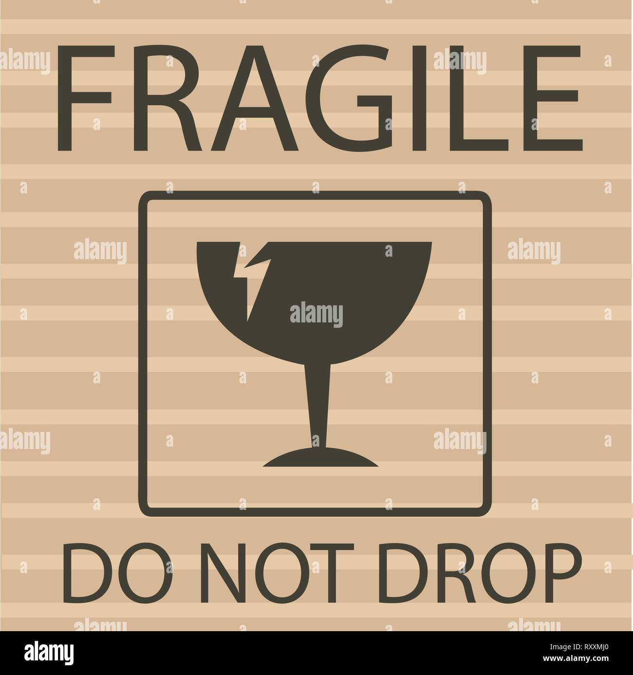 Matériel fragile ou fragiles, symbole de l'emballage Image Vectorielle ...