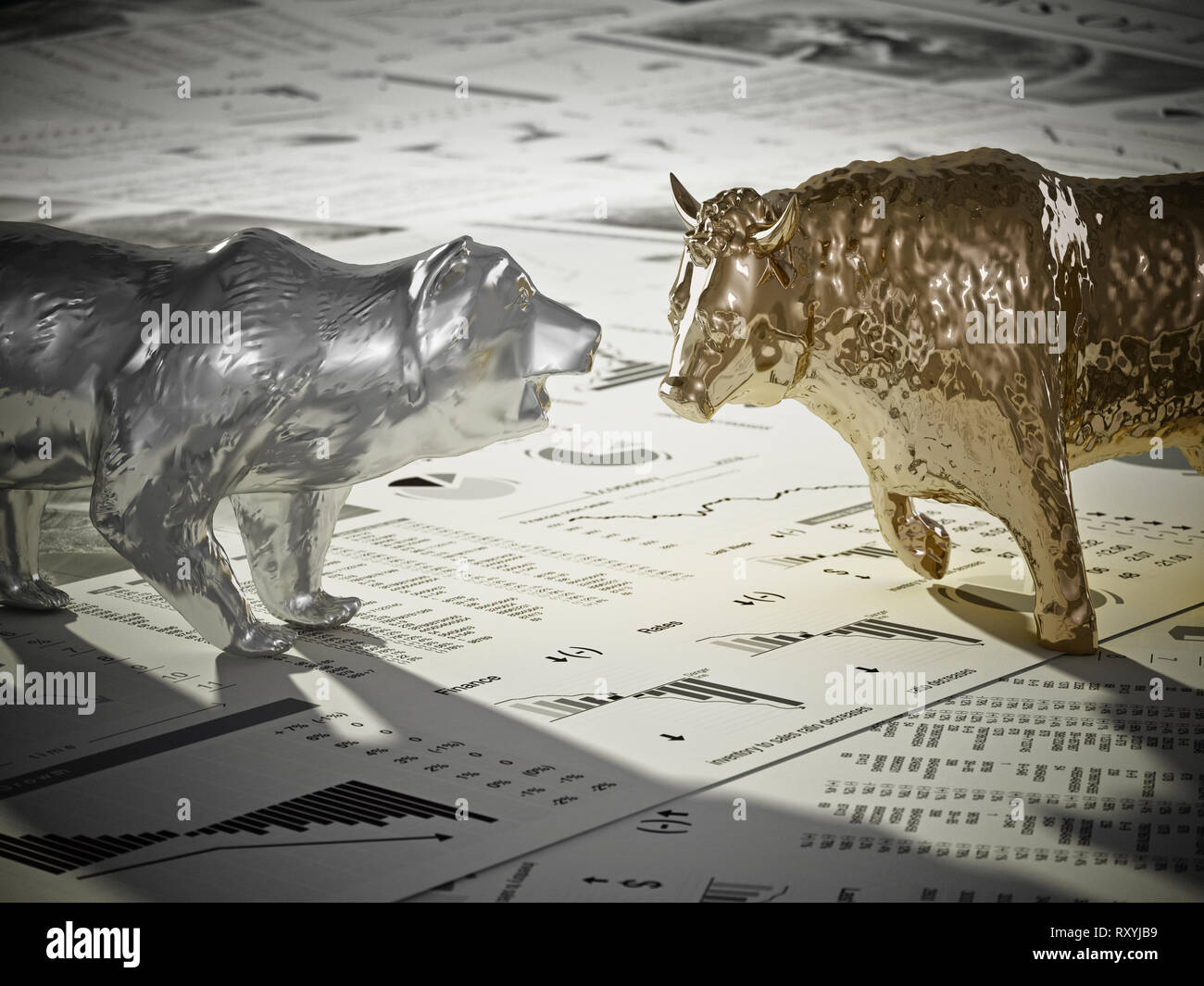Bull bear market illustration Banque de photographies et d’images à ...