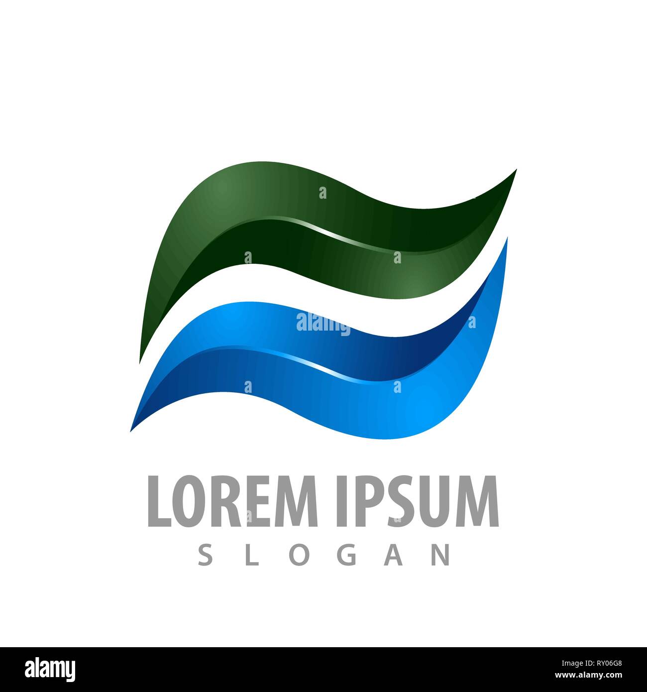 Logo 3d vague concept design. L'élément de modèle graphique symbole ...