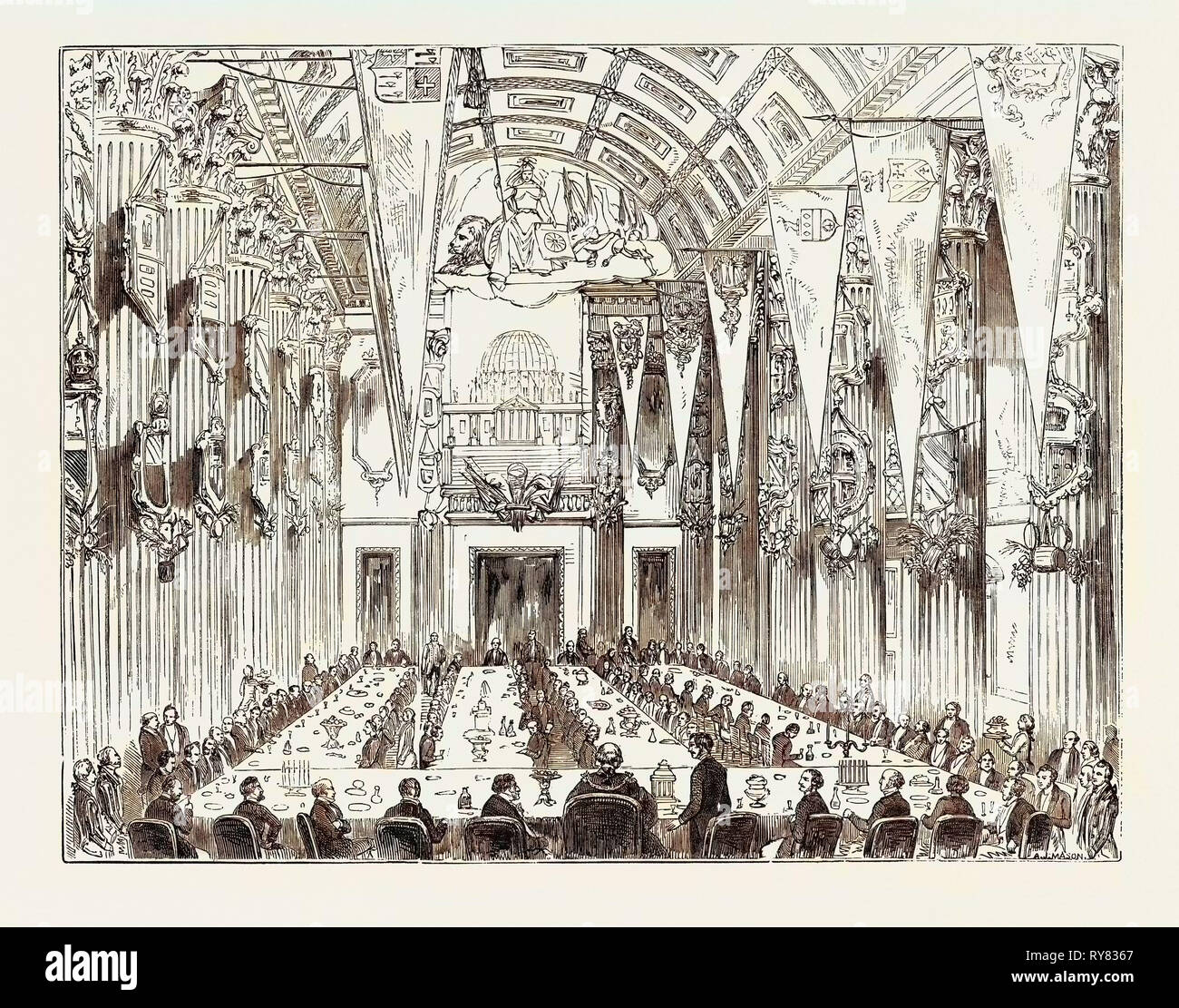Dans le Banquet Hall égyptien à la Mansion House, la grande exposition ...
