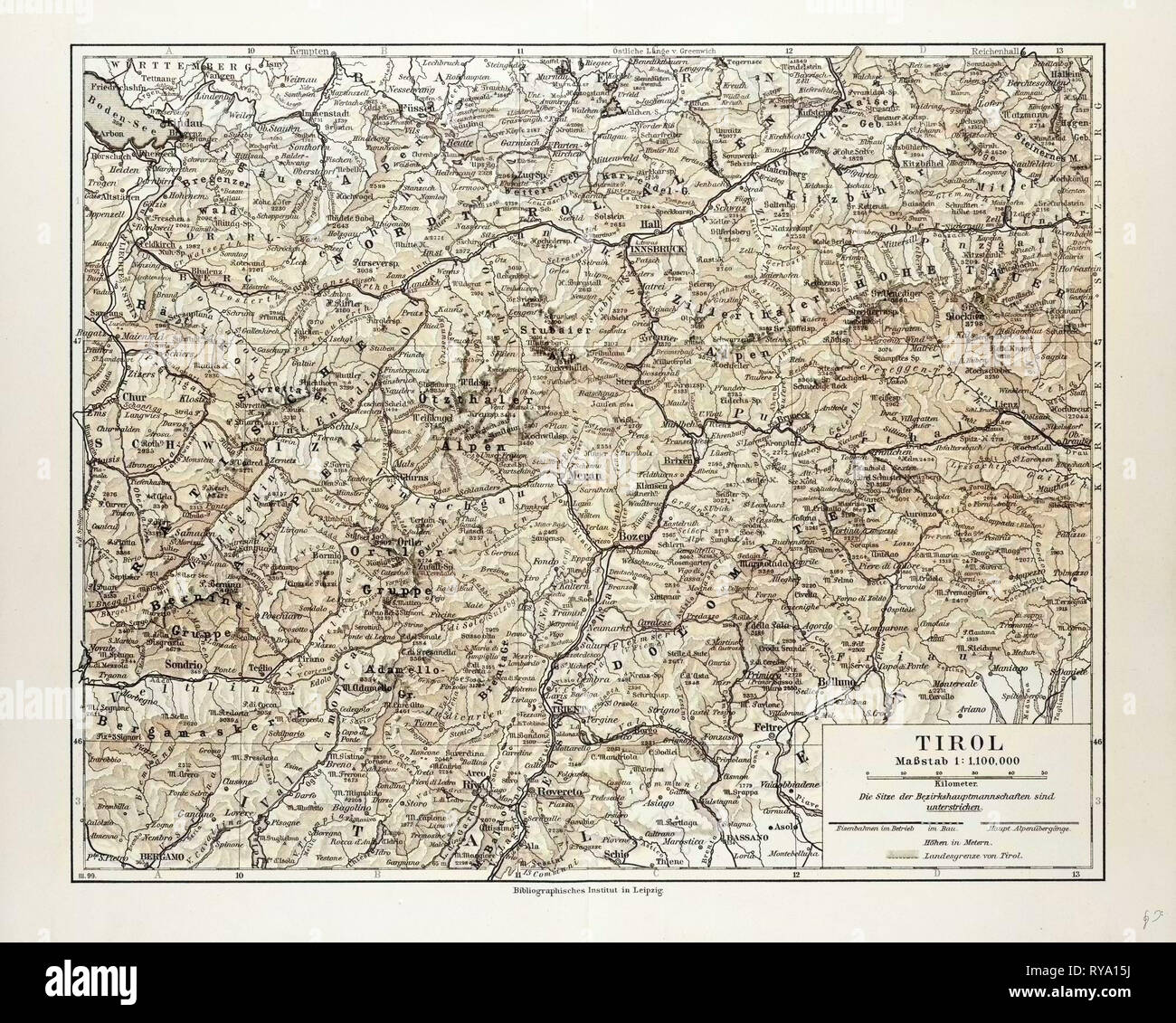 Tirol map Banque de photographies et d’images à haute résolution - Alamy