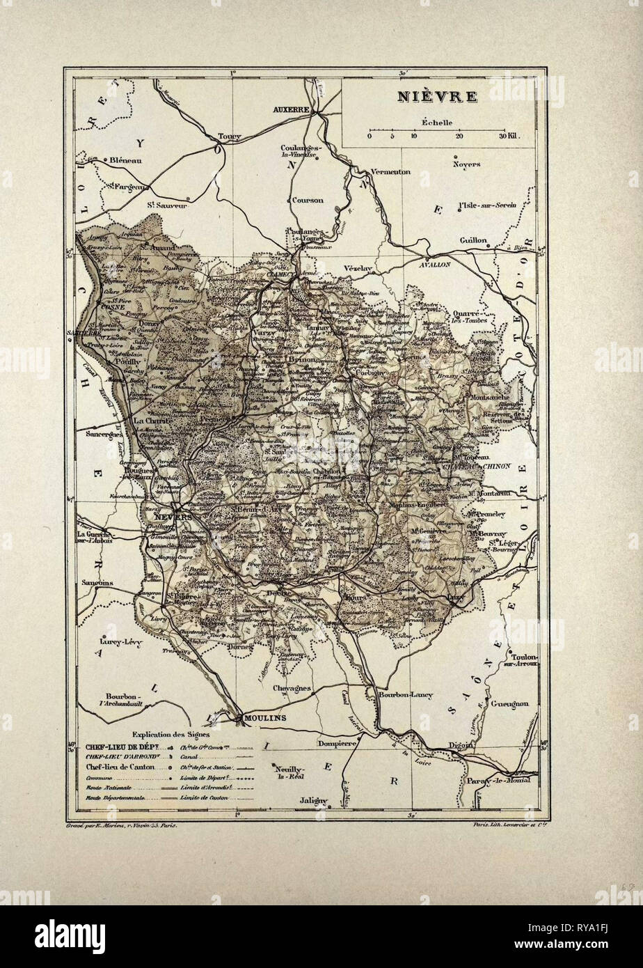 Nievre map Banque de photographies et d’images à haute résolution - Alamy