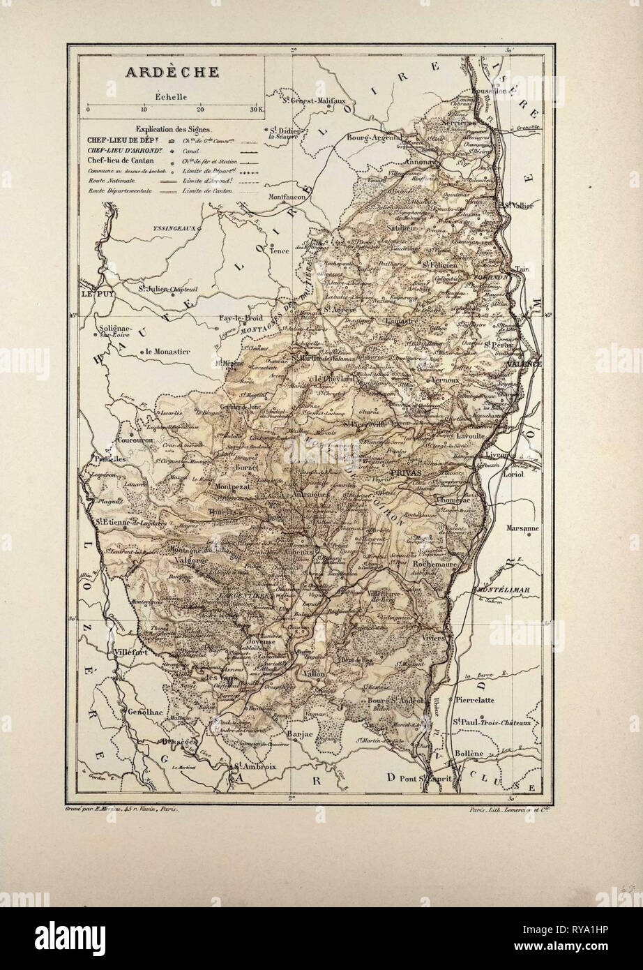 Ardeche map Banque de photographies et d’images à haute résolution - Alamy