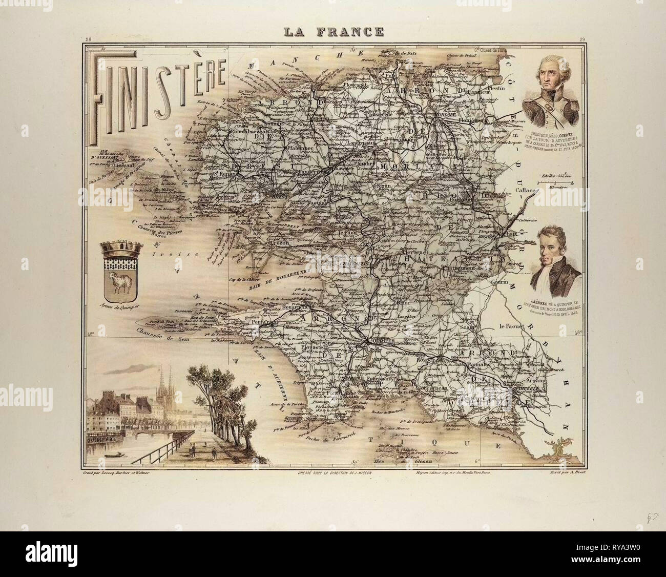 Carte géographique finistère Banque de photographies et d’images à ...