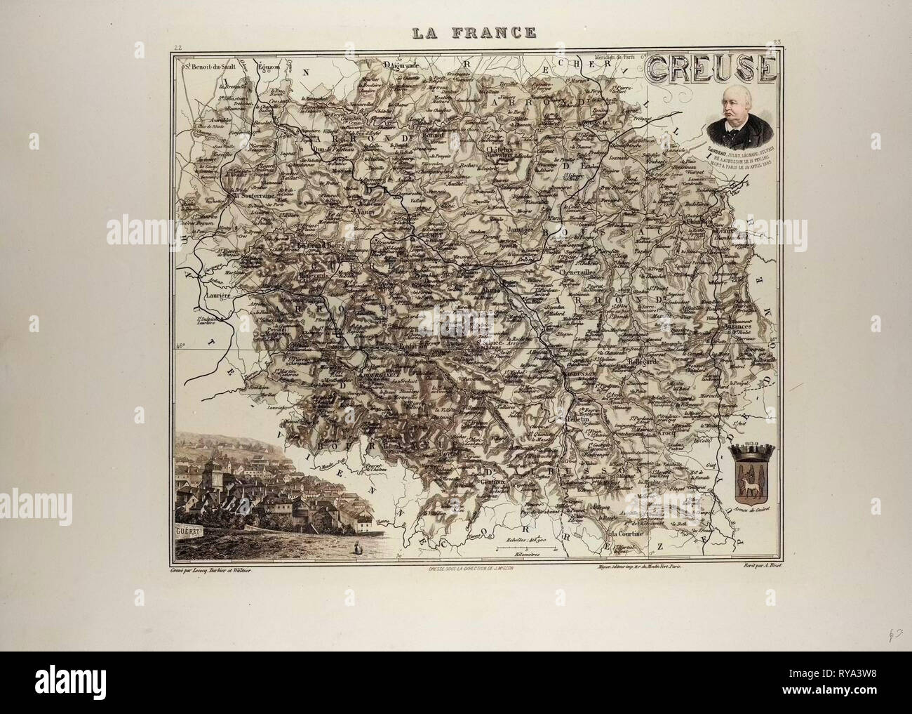 Carte de la creuse Banque de photographies et d’images à haute ...