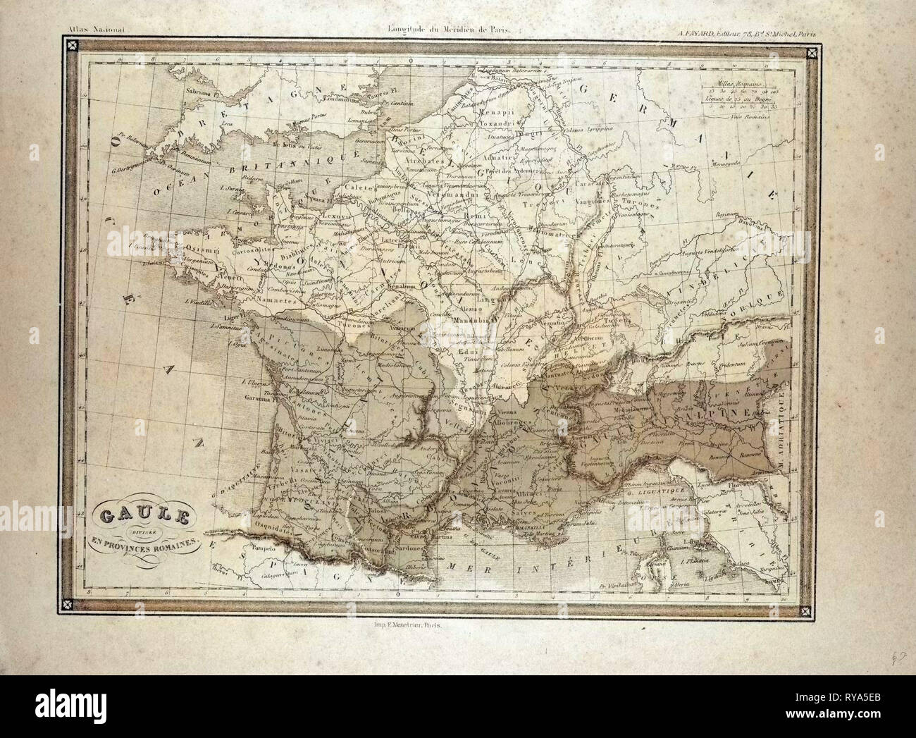 La carte de la Gaule Photo Stock - Alamy