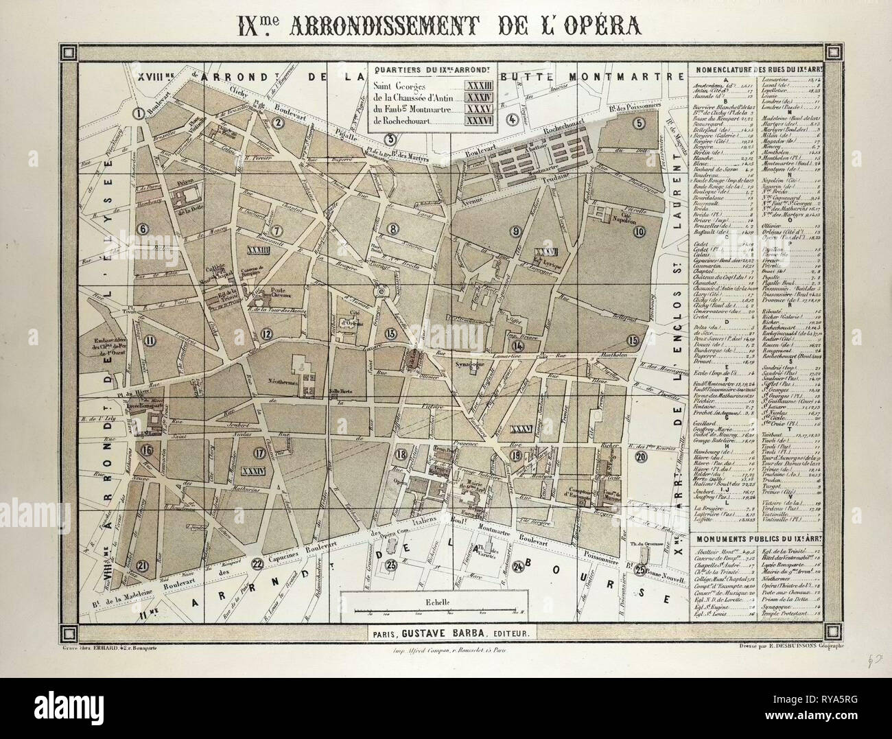 Paris 9th plan Banque de photographies et d’images à haute résolution ...