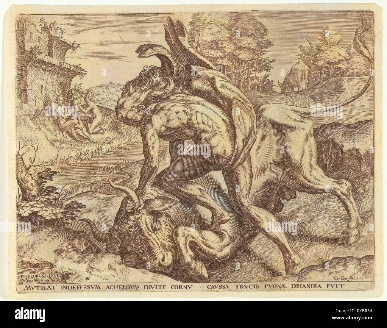 Hercules fighting achelous Banque de photographies et d’images à haute ...