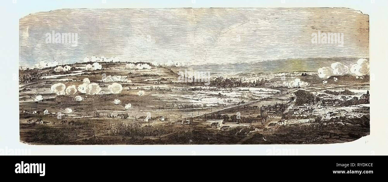 Guerre franco-allemande : le bombardement de Paris. Vue générale Prise ...
