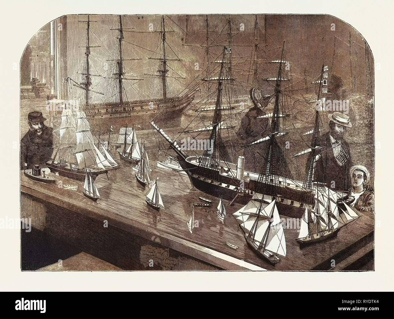 Modèle d'une flotte de navires sur l'Exposition de Philadelphie, Full ...