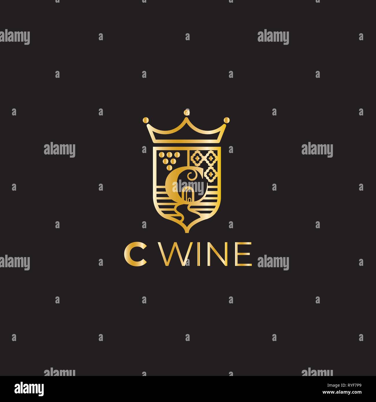 Logo vectoriel du vin. Winery emblème. Élément étiquette de vin. Blason ...
