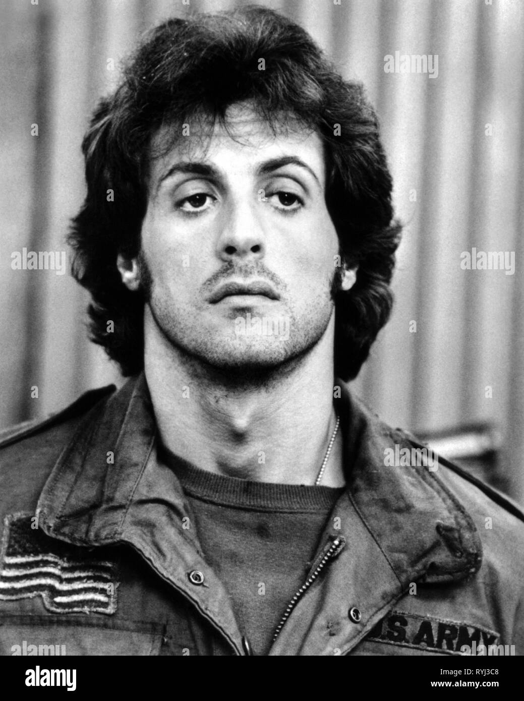 Rambo : first blood sylvester stallone Banque d'images noir et blanc ...