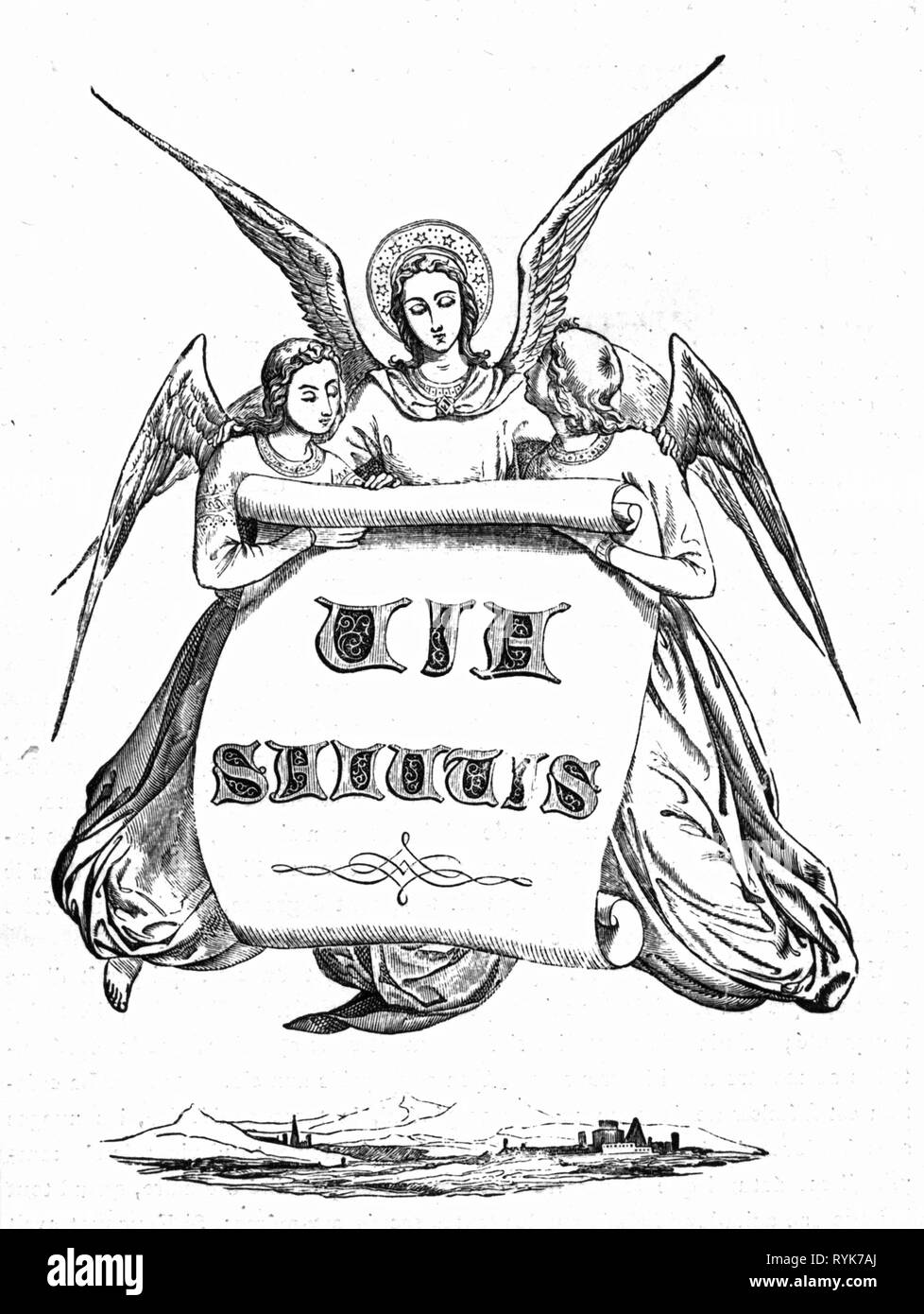 La religion, le christianisme, l'ange, messagers de Dieu (flèche dans ...