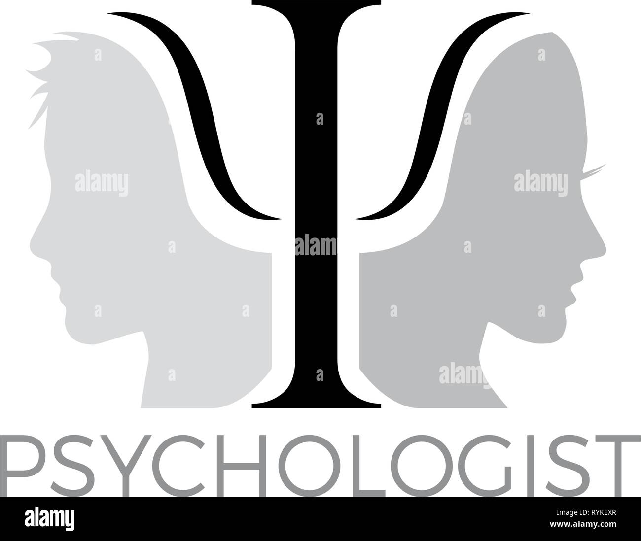 Psychologue logo Banque d'images vectorielles - Alamy