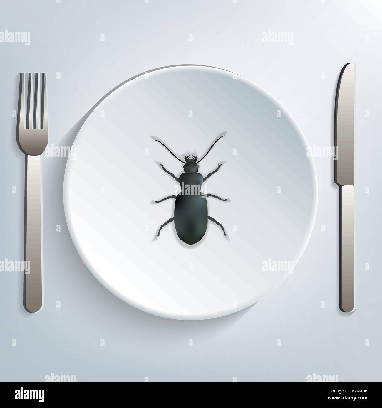 Insectes mangeant Banque d'images vectorielles - Alamy