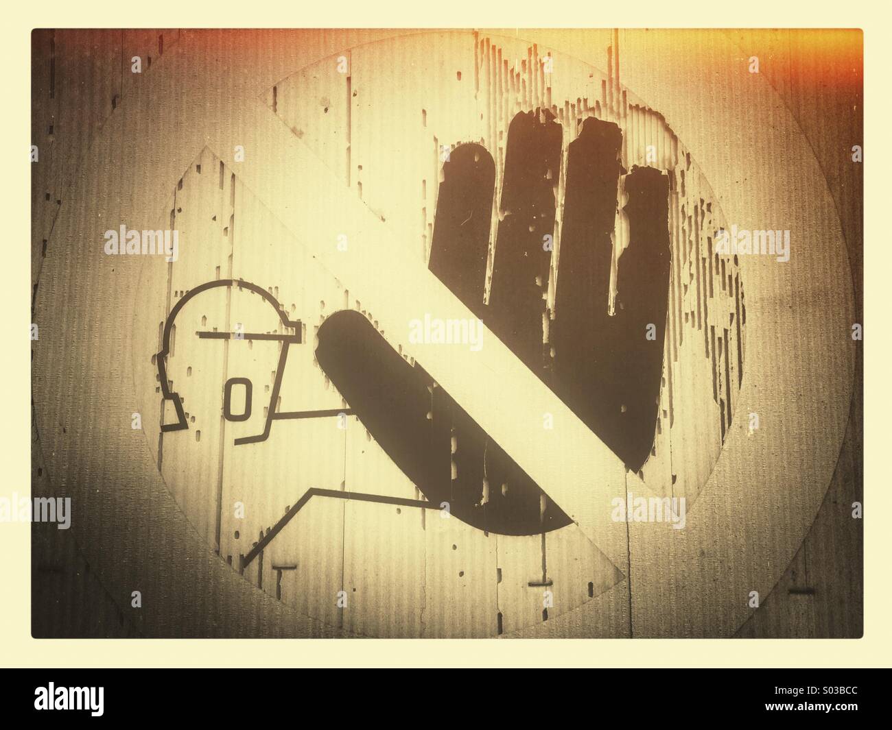 Signe de triage avec symbole "entrer Photo Stock - Alamy