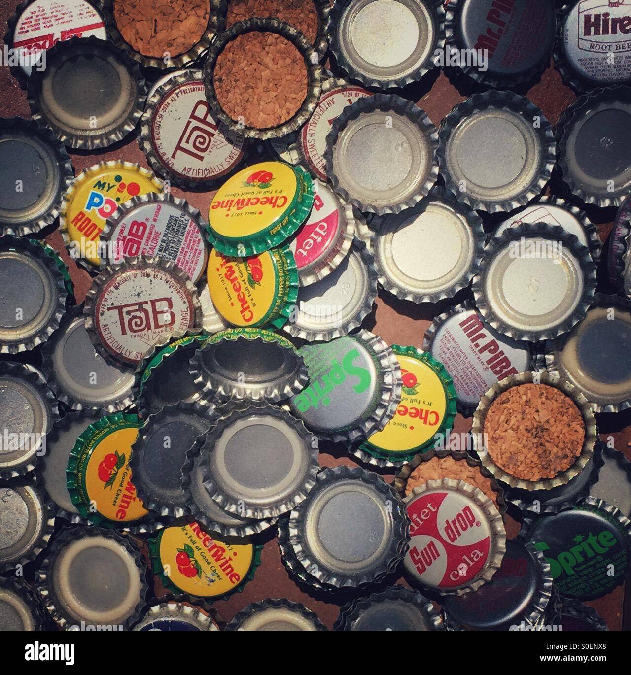 Capsules de bouteilles de coca cola Banque de photographies et d’images ...