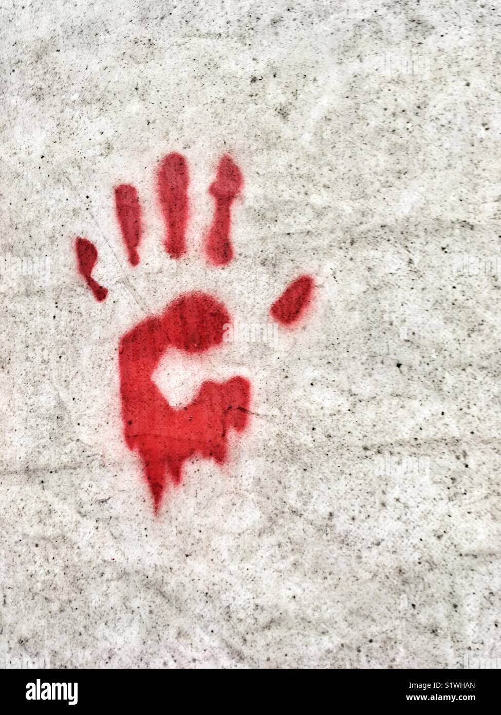 Empreinte de main rouge Banque de photographies et d’images à haute ...