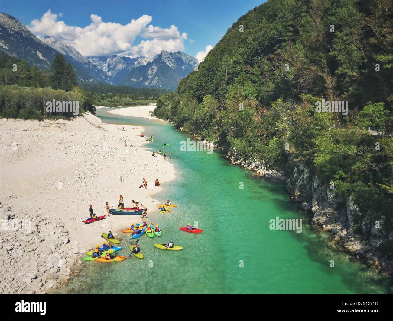 Kayak dans la vallée de la soca, Slovénie Photo Stock - Alamy