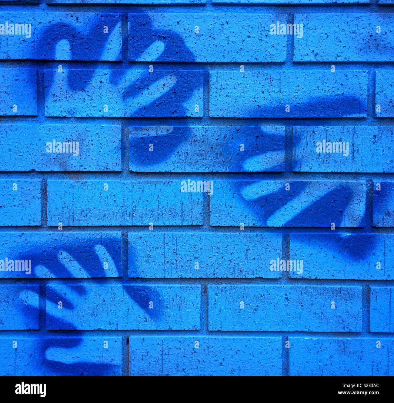 Empreinte de main bleue Banque de photographies et d’images à haute ...