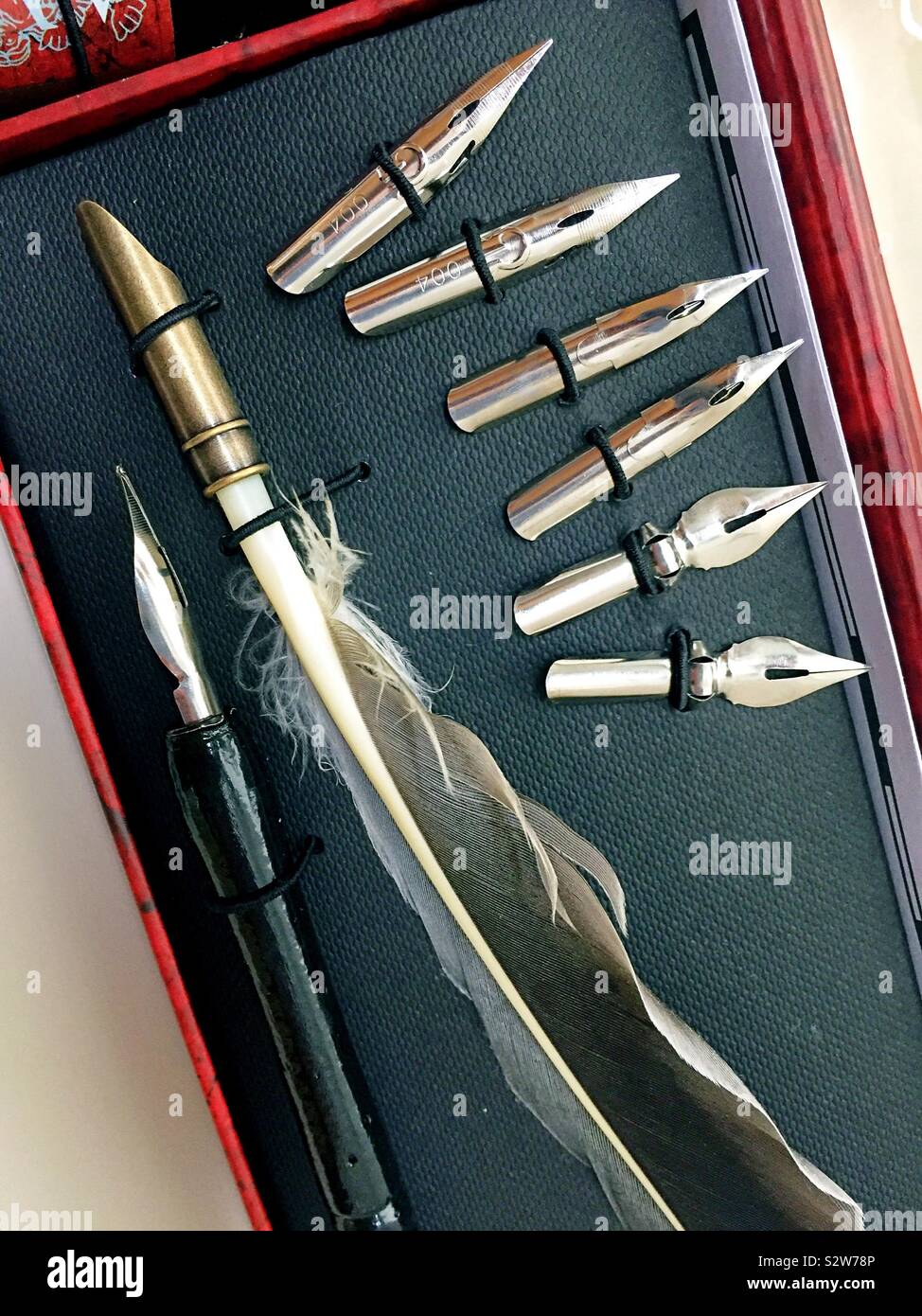 Plumes à écrire et de calligraphie plume dans un coffret, USA Photo ...