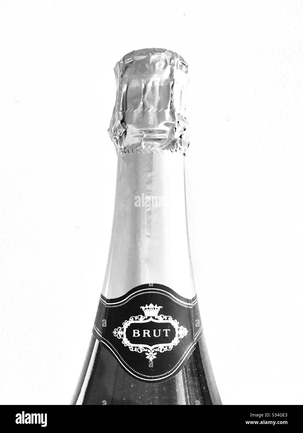 Bouteille vin blanc Banque d'images noir et blanc - Alamy