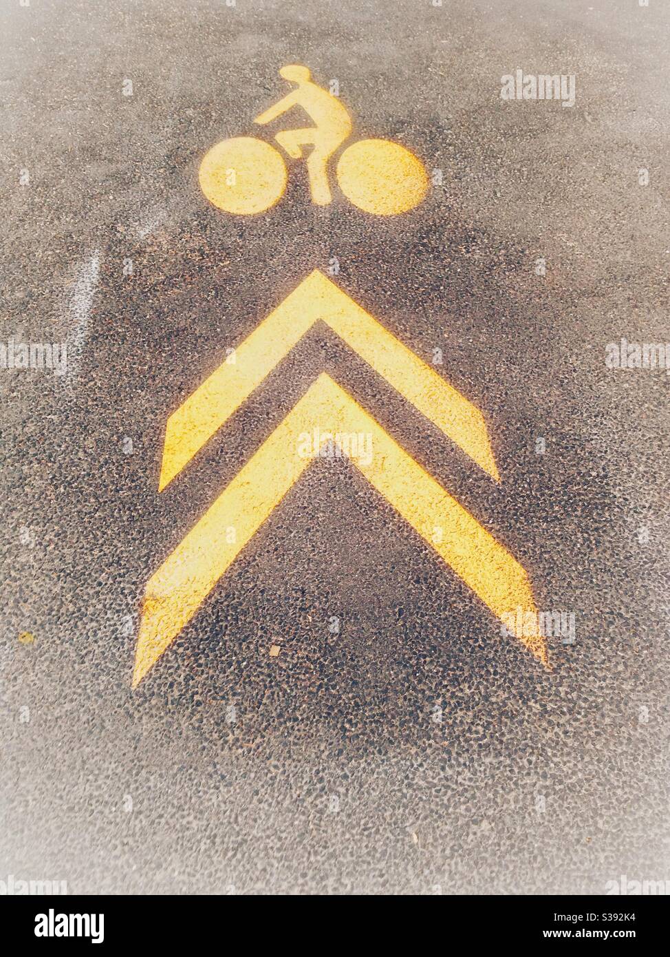 Pictogramme sur une trajectoire de cycle temporaire Photo Stock - Alamy