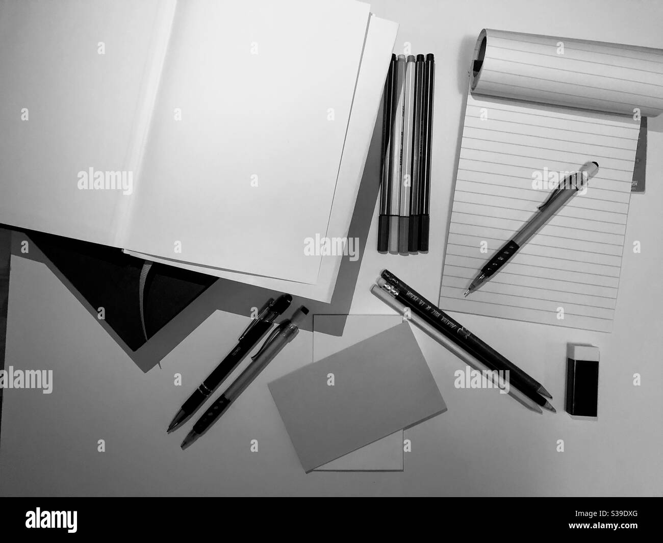 Cahier d'école Banque d'images noir et blanc - Alamy