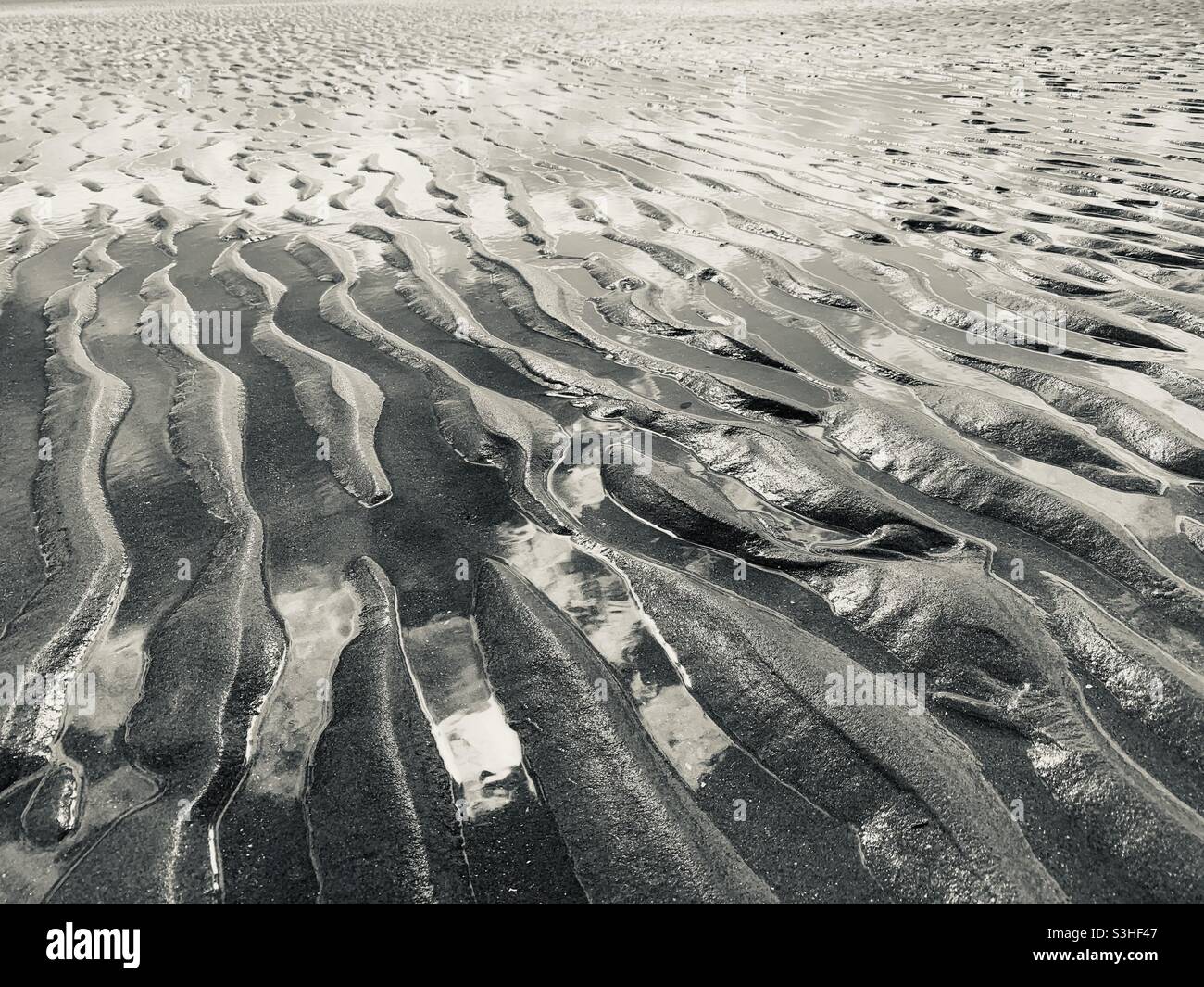 Wet sand reflections Banque de photographies et d’images à haute ...