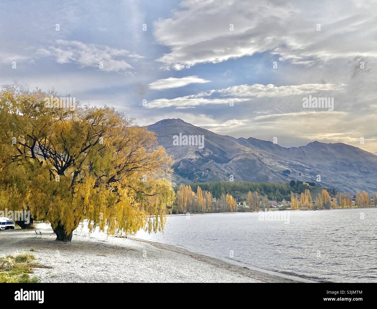 Plage du lac wanaka Banque d'image et photos - Alamy