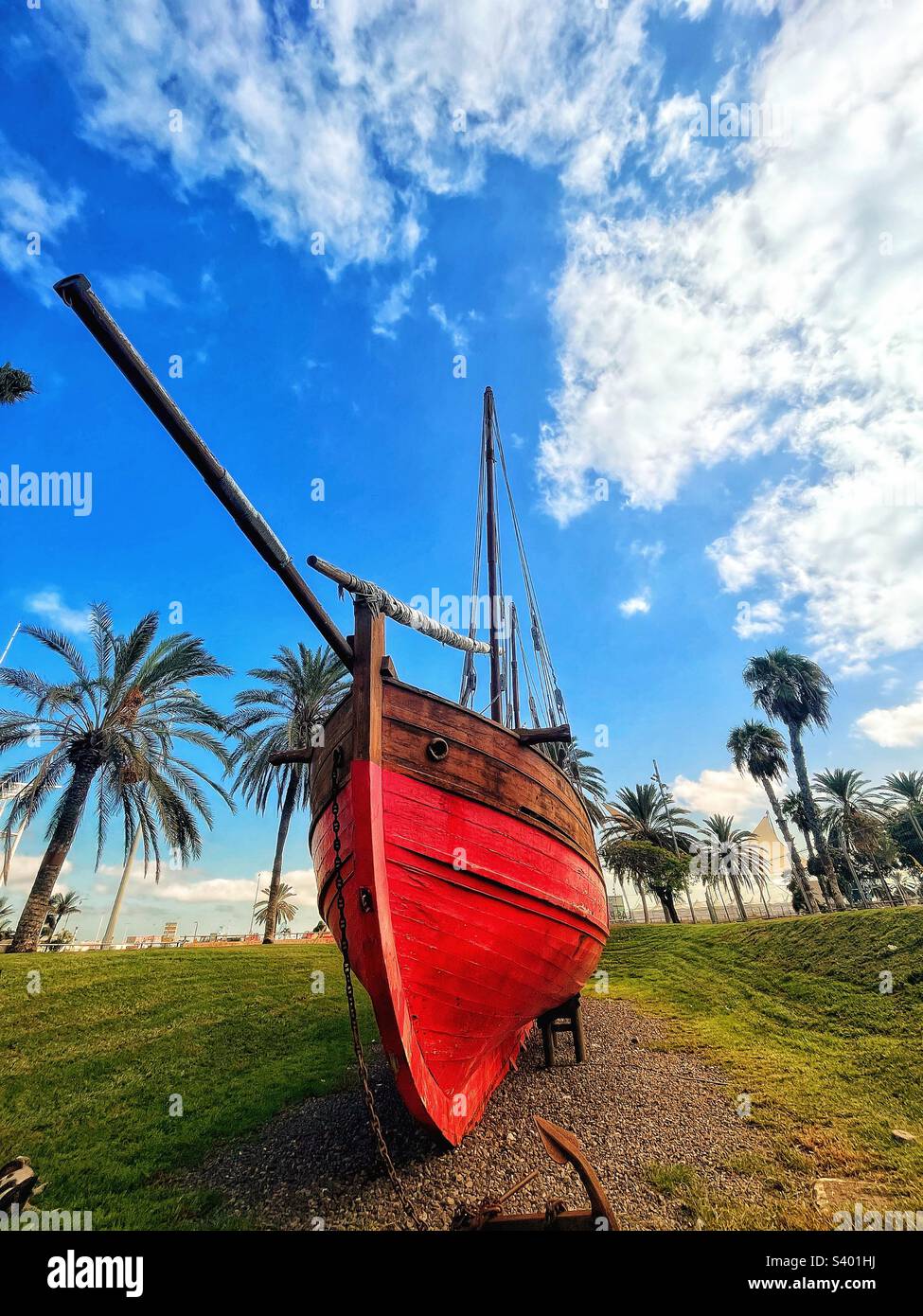 Vue sur la poupe la Niña III réplique fidèle du navire de Columbus pour ...
