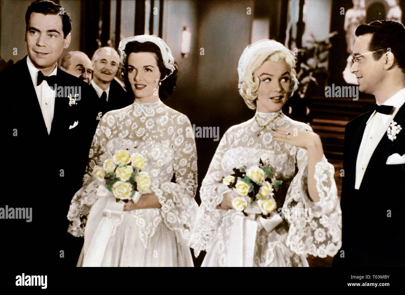 ELLIOTT REID, JANE RUSSELL, MARILYN MONROE, TOMMY NOONAN, les hommes ...