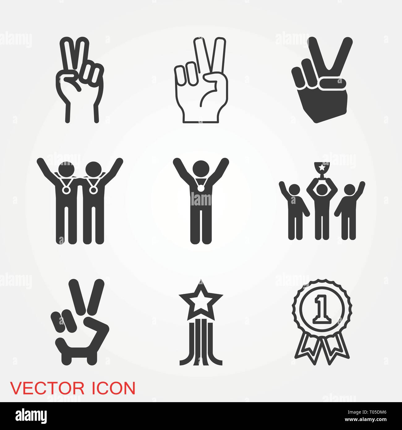 Victory symbol Banque d'images vectorielles - Alamy
