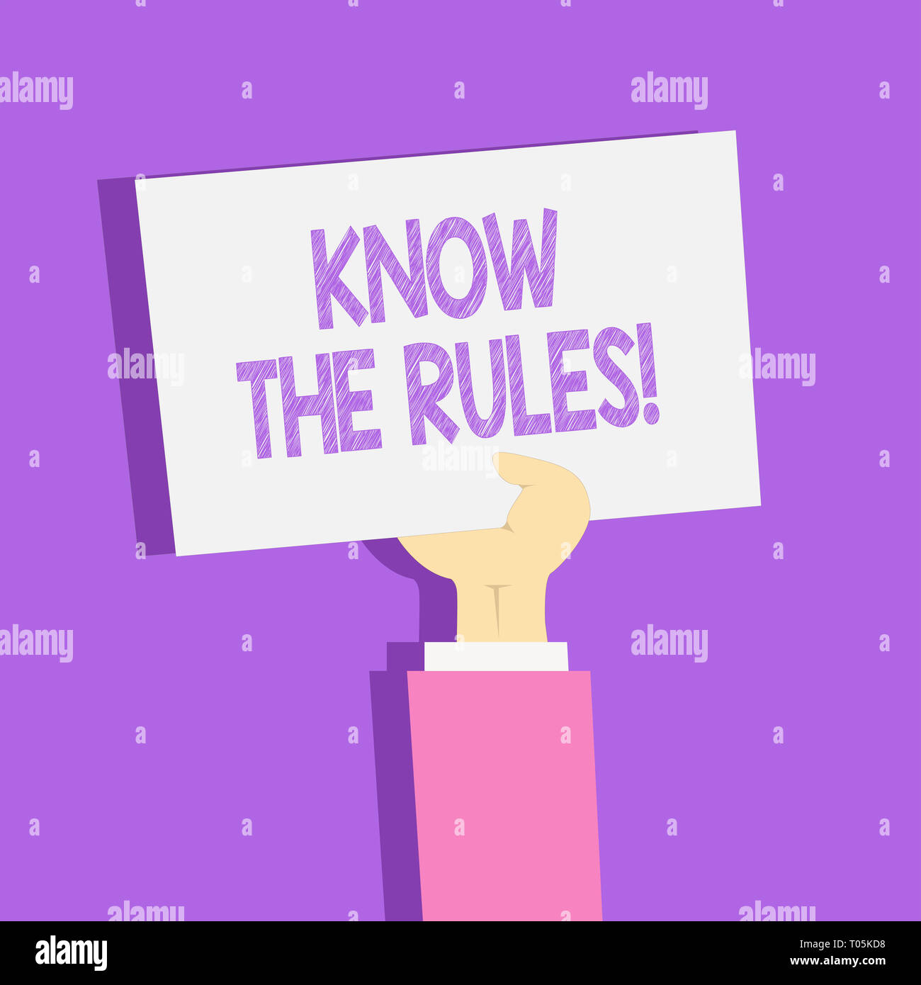 Signe texte montrant connaissent les règles. Photo d'entreprise ou d'un ...