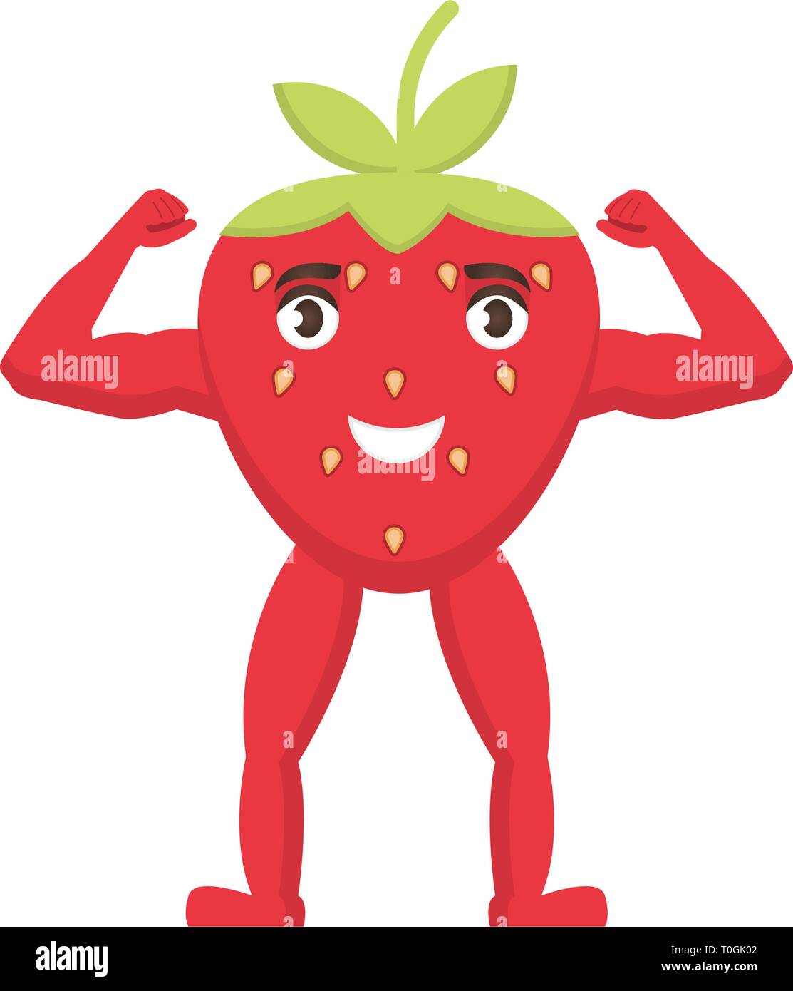 Forte de fraises Fruits, l'icône avec un sourire sur son visage, des ...