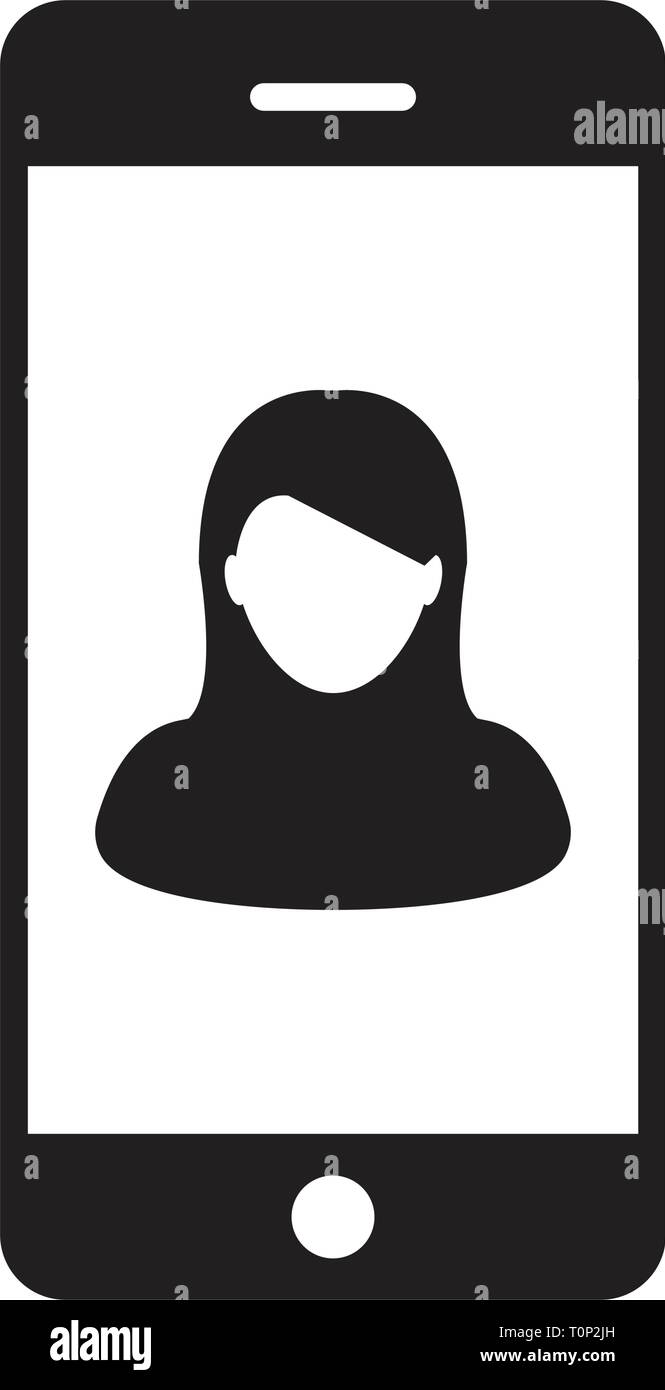 L'icône de l'utilisateur de téléphone cellulaire vector femme avatar ...