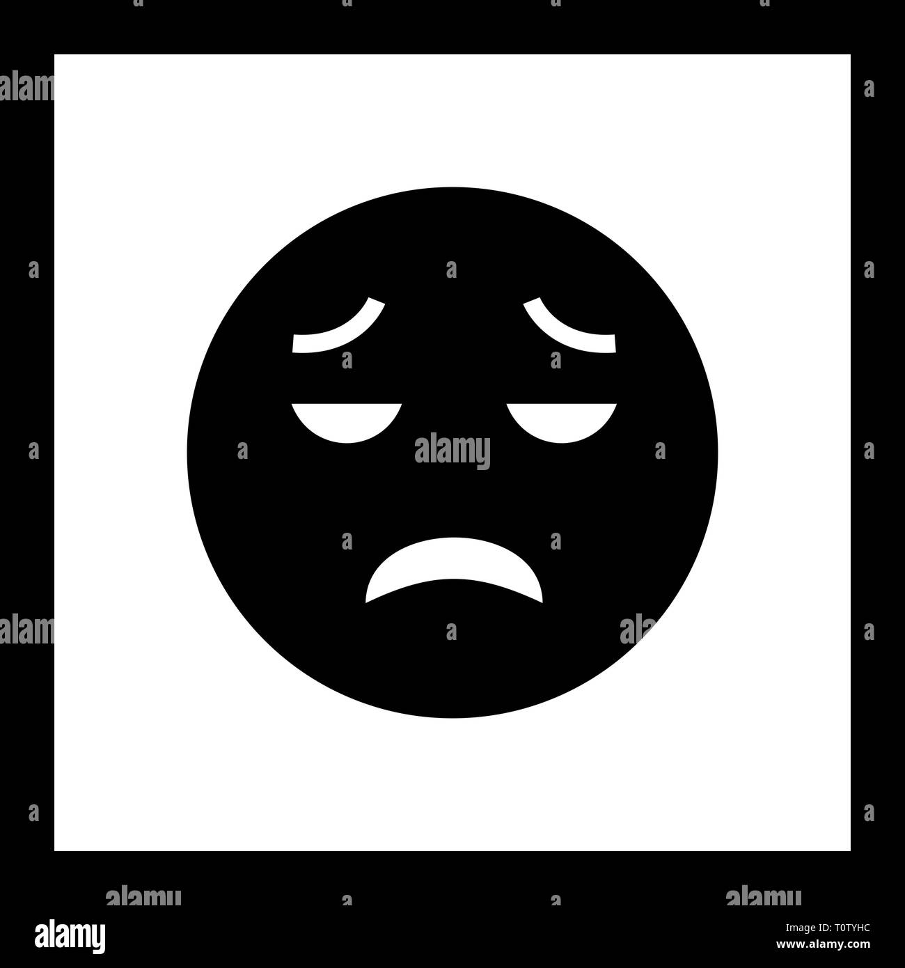 Déçu emoji Banque d'images noir et blanc - Alamy