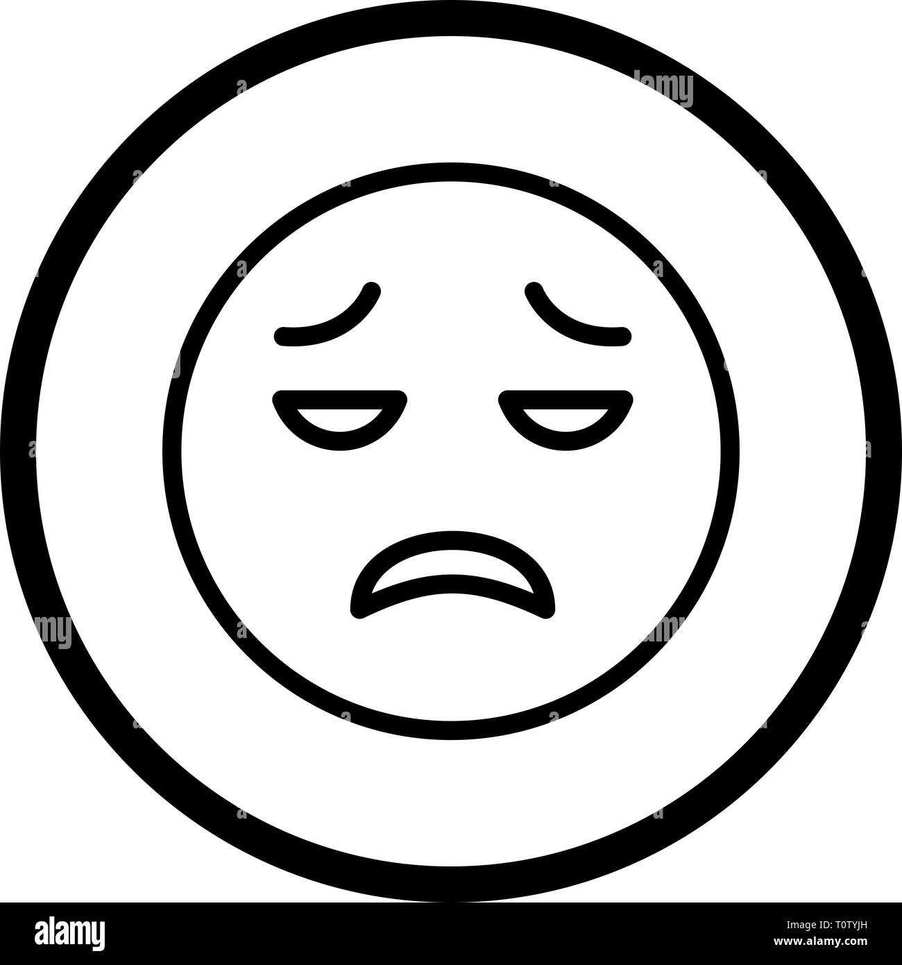 Emoji déçu Banque d'images noir et blanc - Alamy