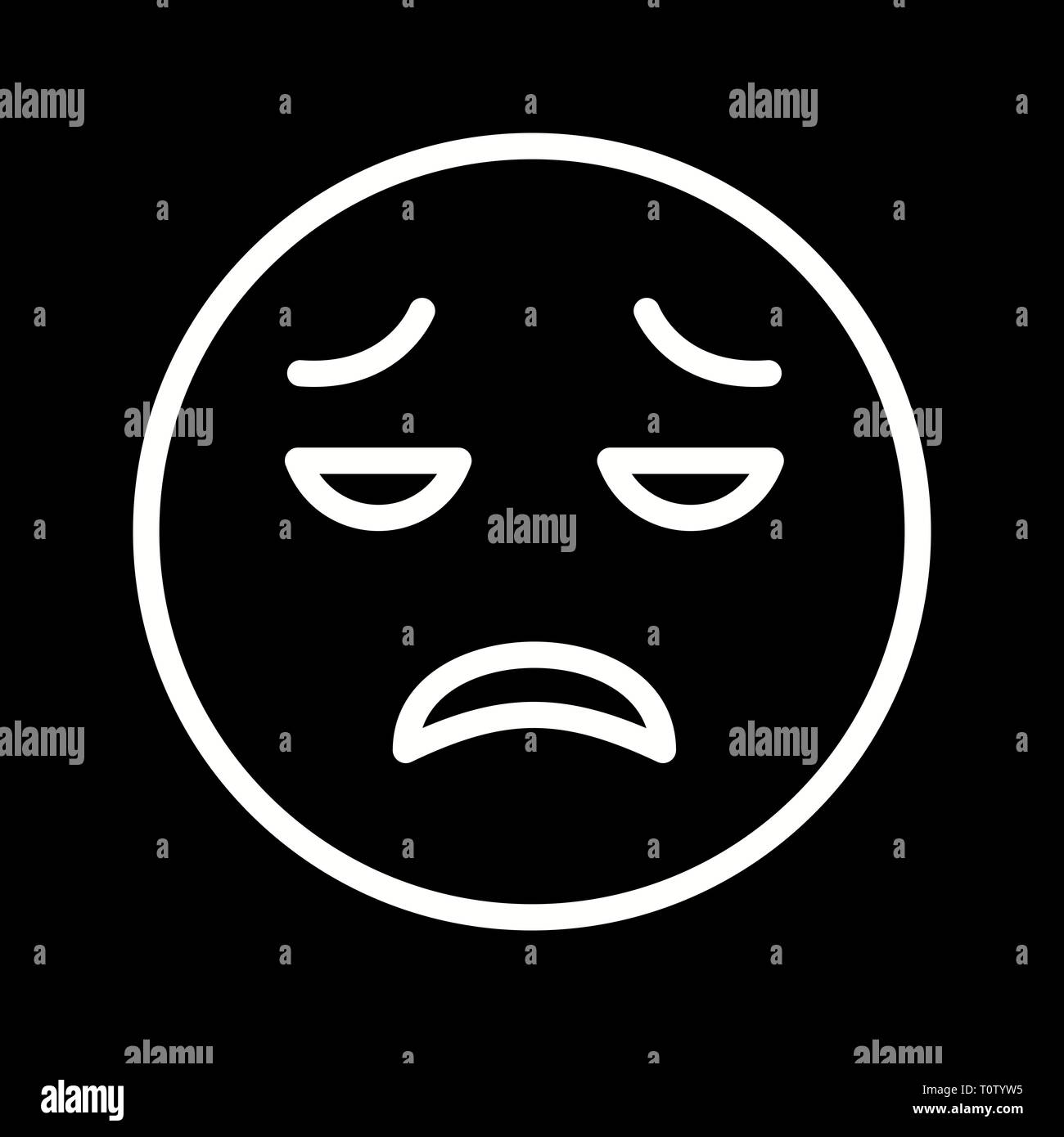 Déçu emoji Banque d'images noir et blanc - Alamy