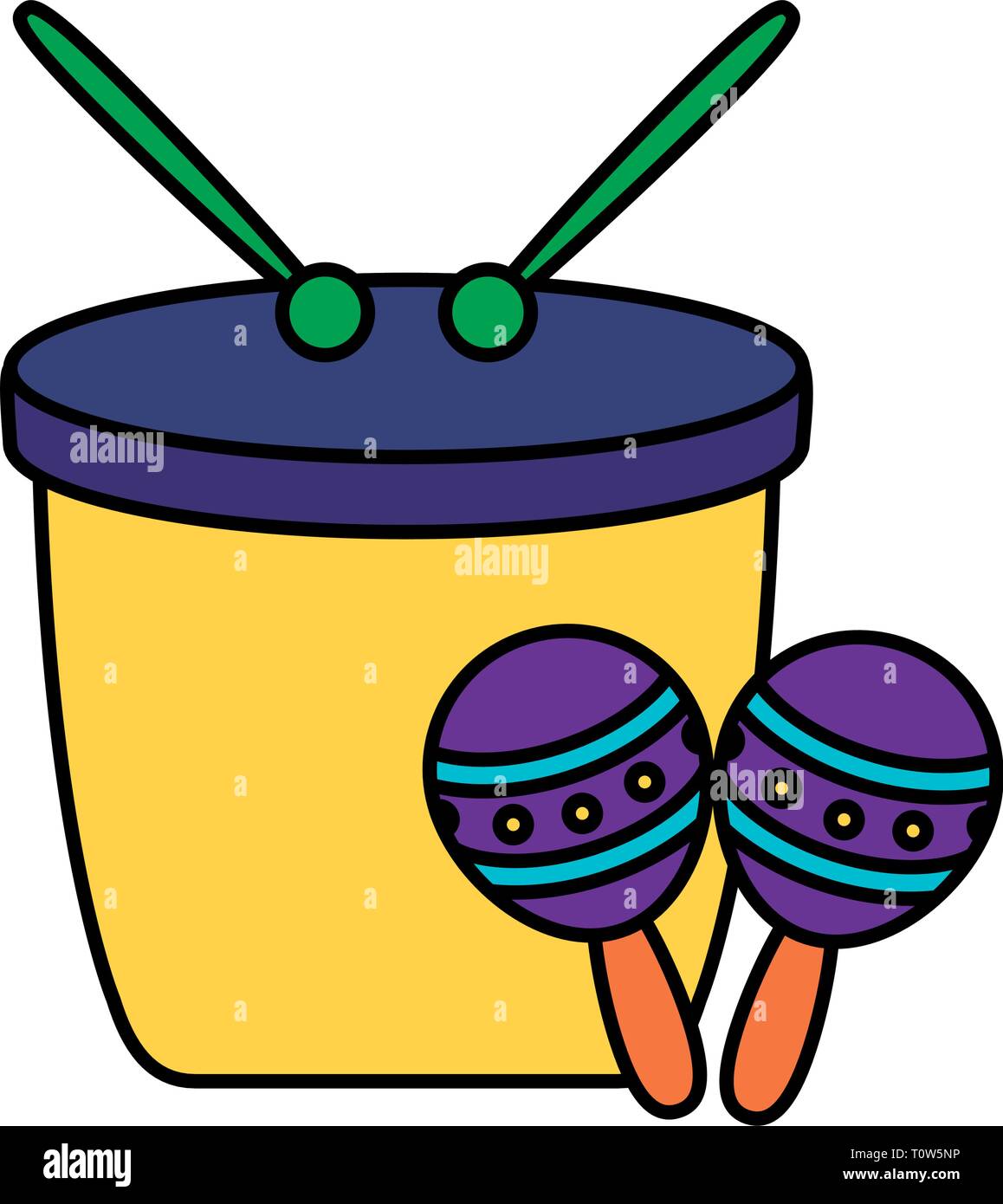 carnival bongo avec des instruments de maracas dessin vectoriel d ...